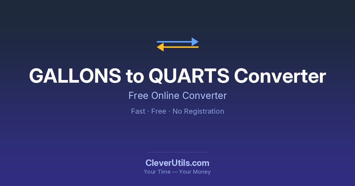 Gallons to Quarts — Convert Gallons to Quarts — CleverUtils.com