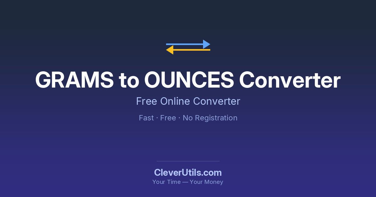 Convert Grams to Ounces (g to oz) - CleverUtils.com