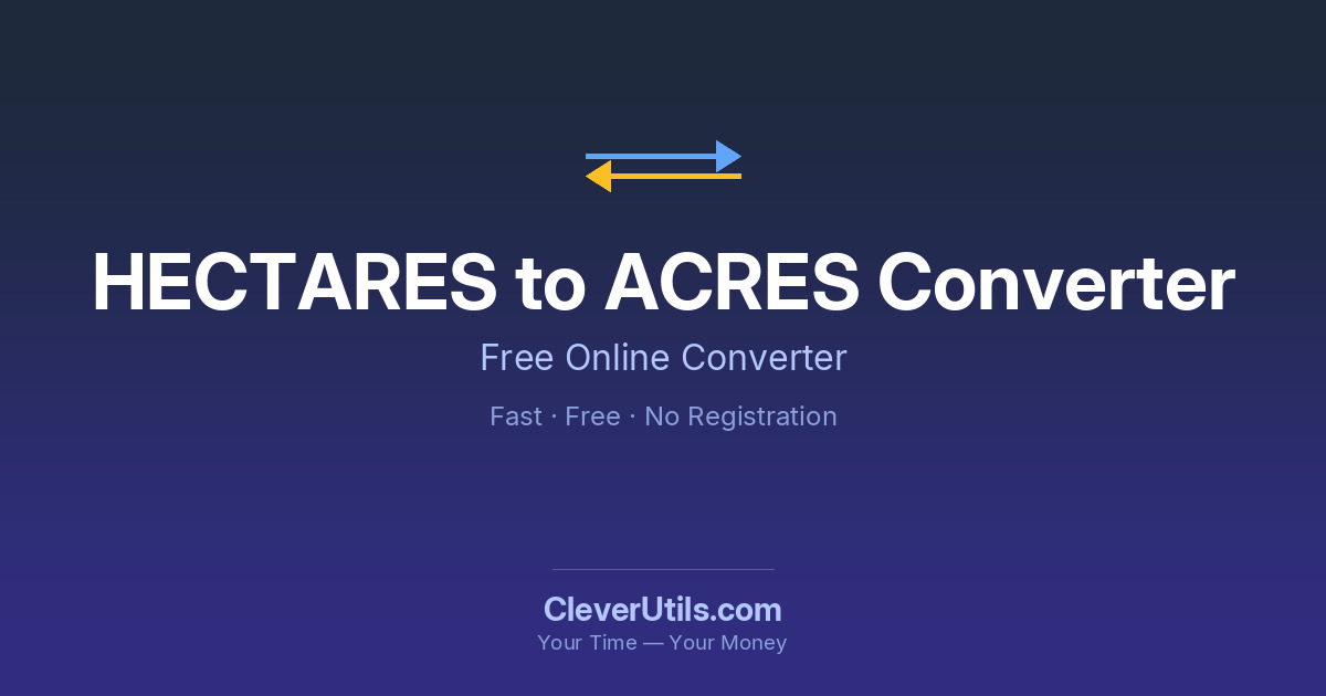 Convert Hectares to Acres (ha to ac) - CleverUtils.com