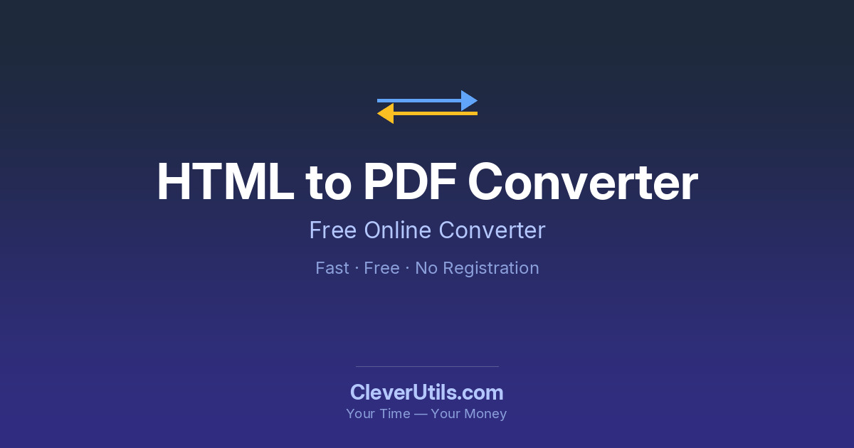 HTML to PDF Converter — Free Online - CleverUtils.com