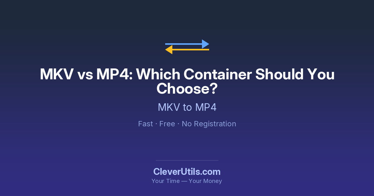 MKV vs MP4: Which Container Format Should You Use? — CleverUtils.com