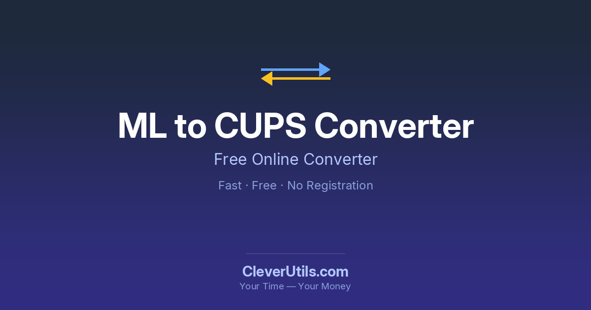 mL to Cups — Convert Milliliters to Cups — CleverUtils.com