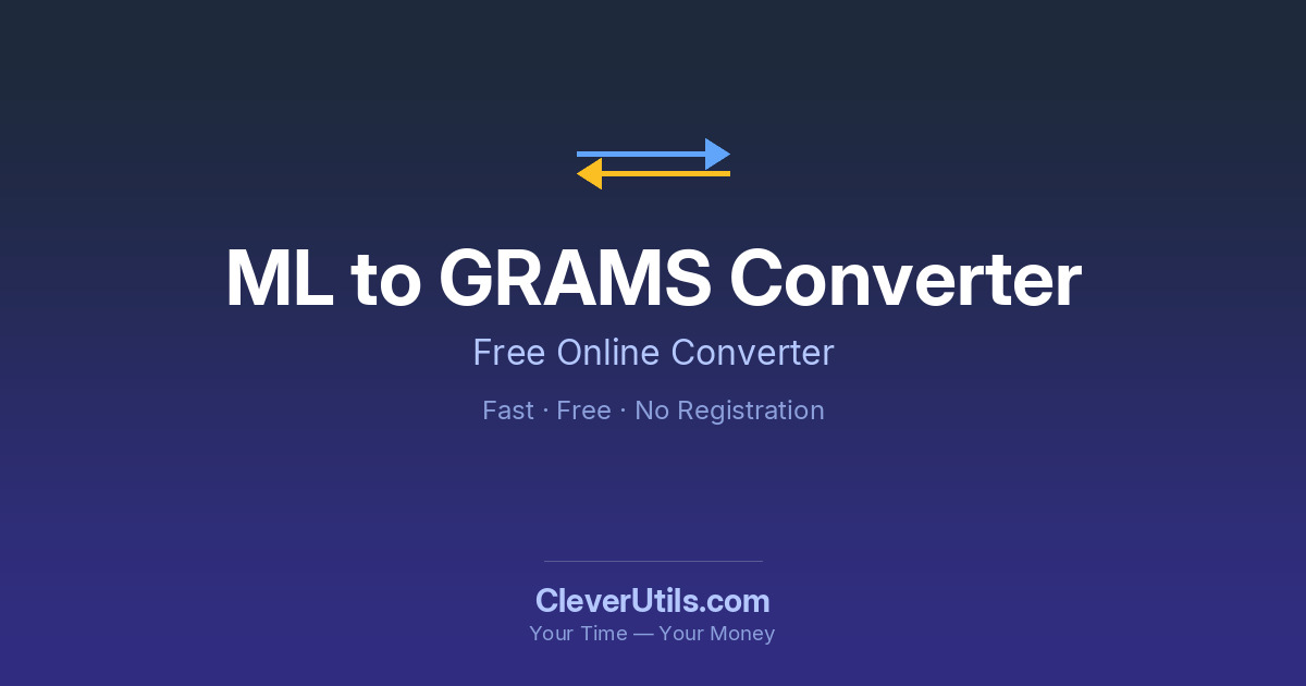 mL to Grams — Convert Milliliters to Grams — CleverUtils.com