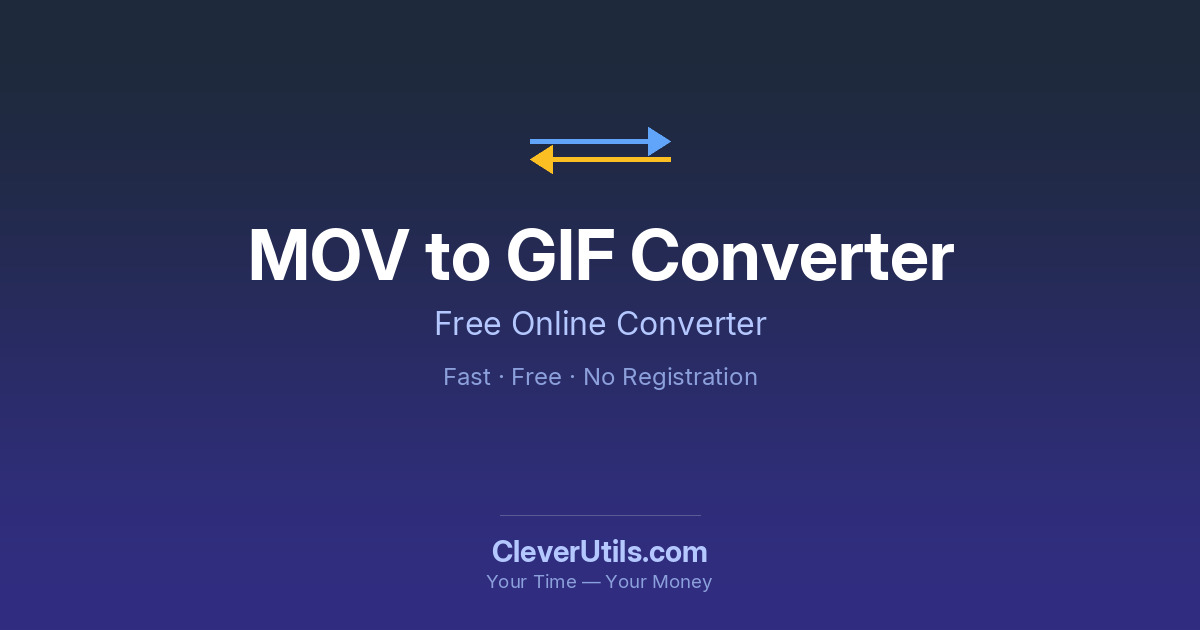 MOV to GIF Converter Online Free — CleverUtils — Free Convertio Alternative