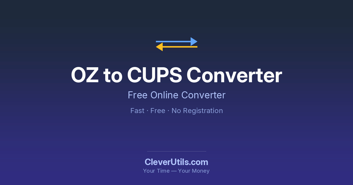 Oz to Cups — Convert Ounces to Cups — CleverUtils.com