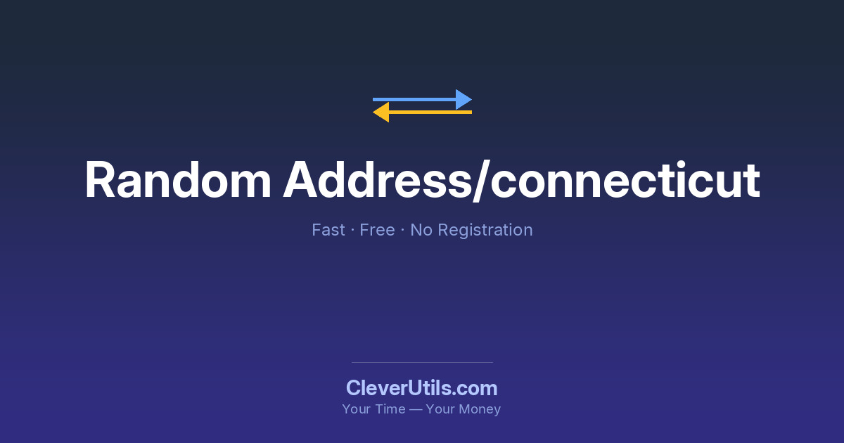 Random Connecticut (CT) Address Generator