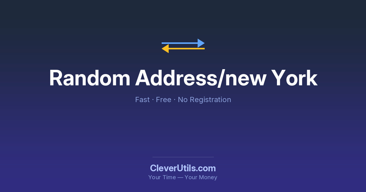 Random New York (NY) Address Generator