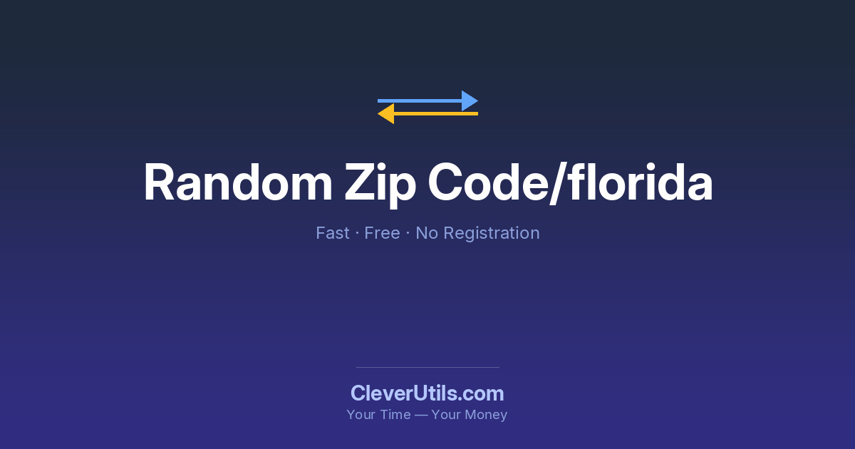 Random Florida ZIP Code Generator