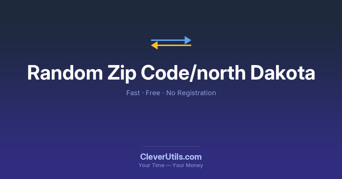 Random North Dakota ZIP Code Generator
