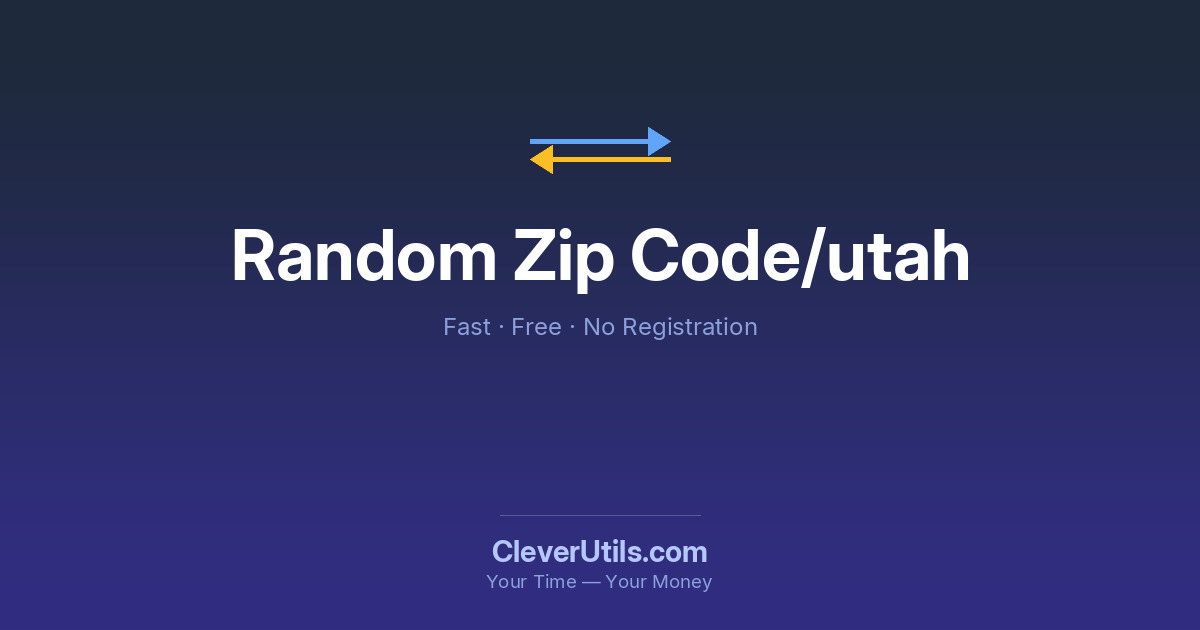 Random Utah ZIP Code Generator