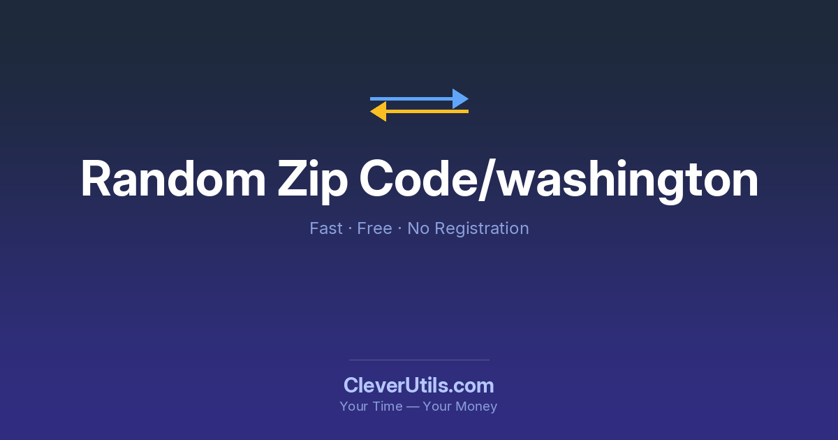 Random Washington ZIP Code Generator