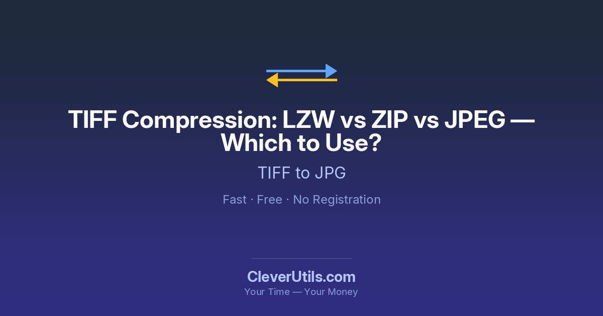 TIFF Compression: LZW vs ZIP vs JPEG — Which to Use? — CleverUtils.com