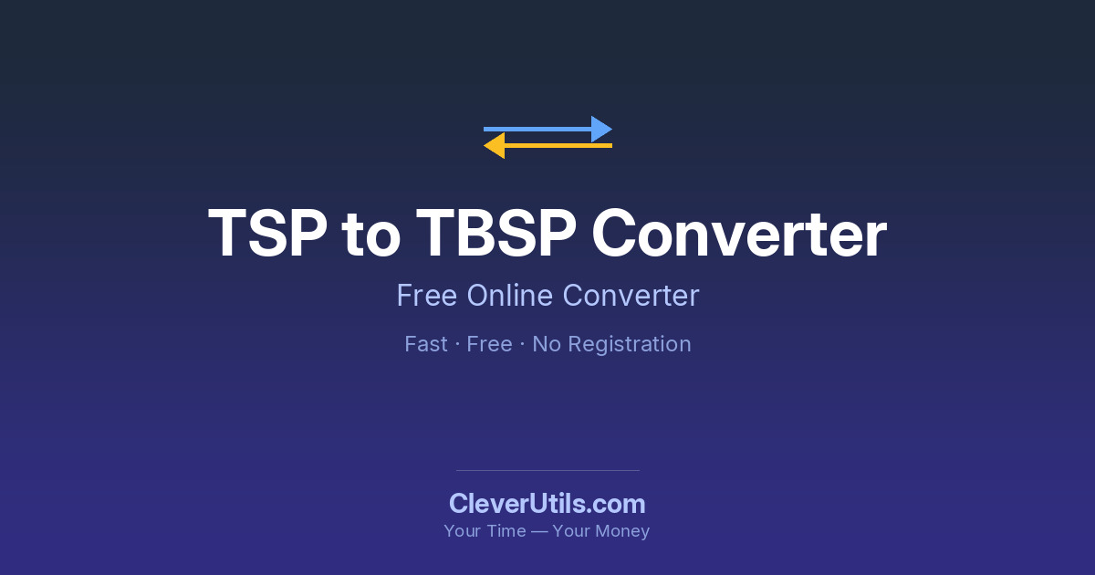 Tsp to Tbsp — Convert Teaspoons to Tablespoons — CleverUtils.com